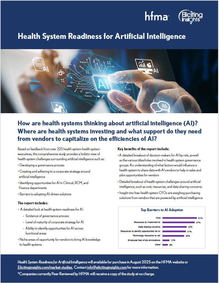 Health System Readiness for Artificial Intelligence | HFMA