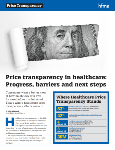 Price transparency in healthcare: Progress, barriers and next steps | HFMA